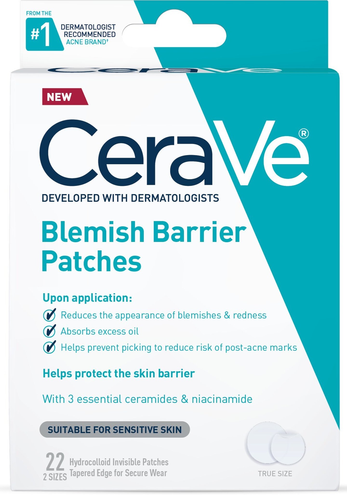 CERAVE Blemish Barrier Patches 22pcs - 2sizes - PharmaPoli.com