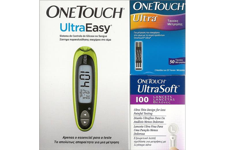 LIFESCAN OneTouch UltraEasy Glucose Meter + One Touch Ultra Strips ...